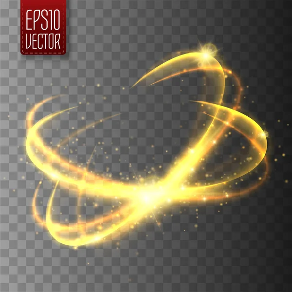 Golden light effect. magic circle glow. Vector - Stock Image - Everypixel