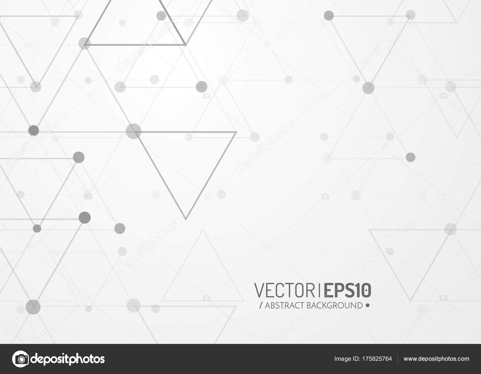 Technology background. Triangles with dots. Geometric pattern Stock ...