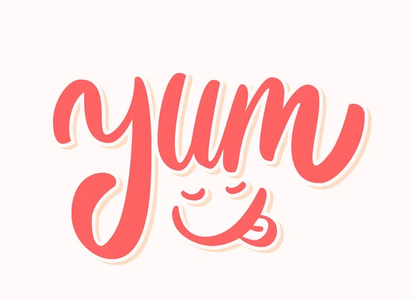 Yum. Yummy word. Vector lettering. Stock Vector Image by ©alexgorka ...