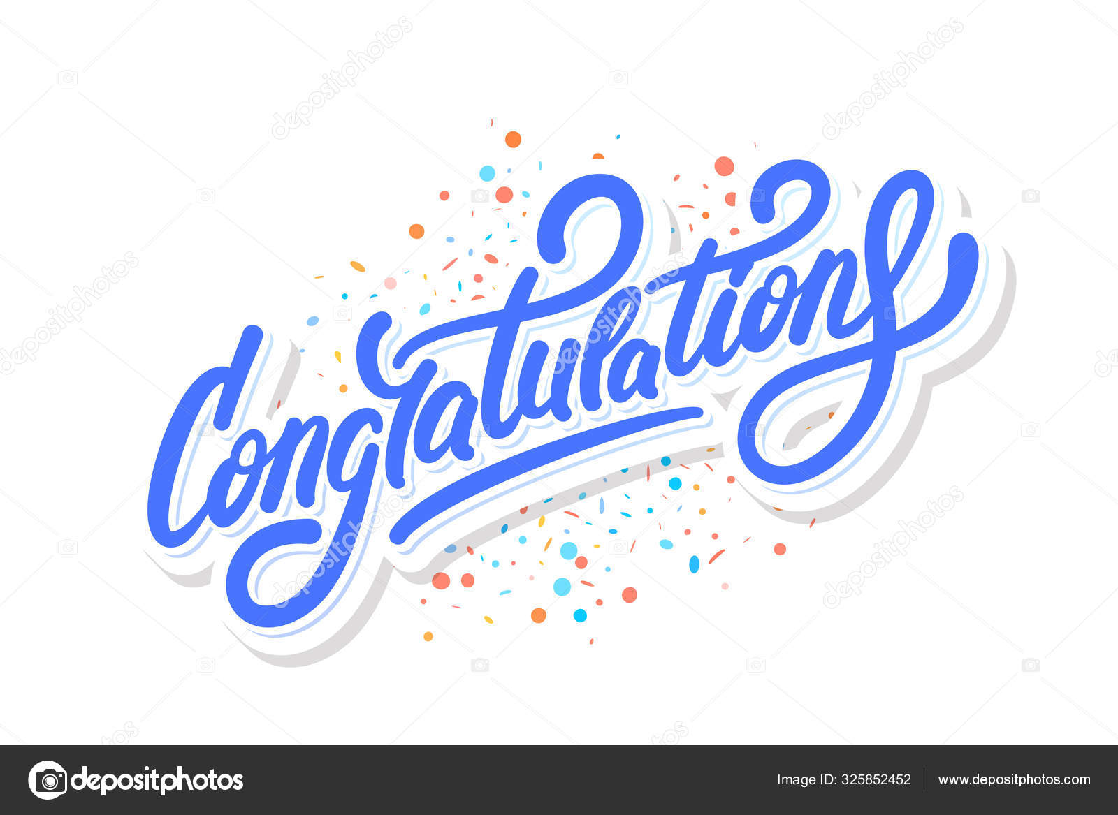 Congratulations. Greeting card. Vector lettering. Stock Vector by ...