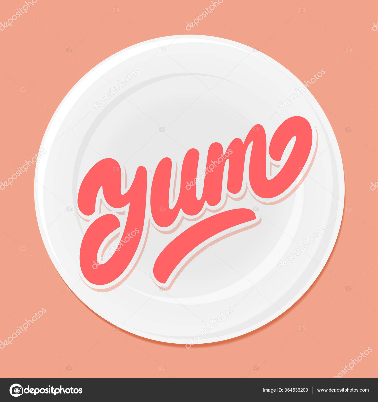 Yum. Yummy word. Vector lettering. Stock Vector Image by ©alexgorka ...