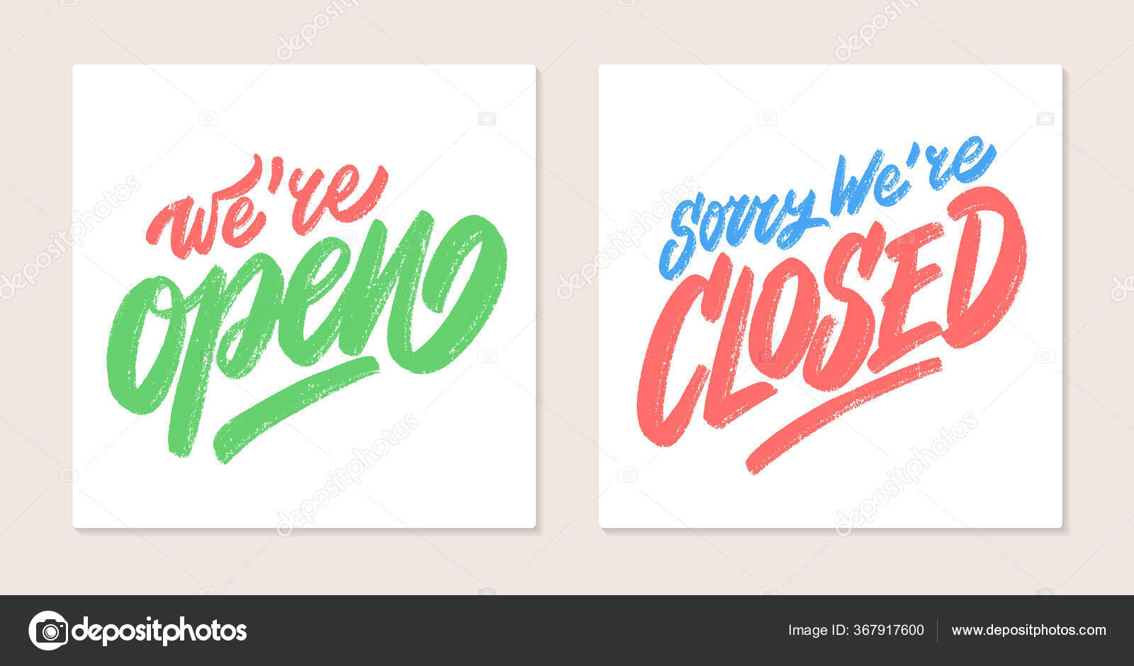 Were open. Sorry, were closed. Vector lettering. Stock Vector Image by ...