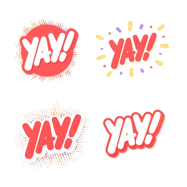 Yay. Vector lettering icon. Vector handwritten lettering. Stock ...