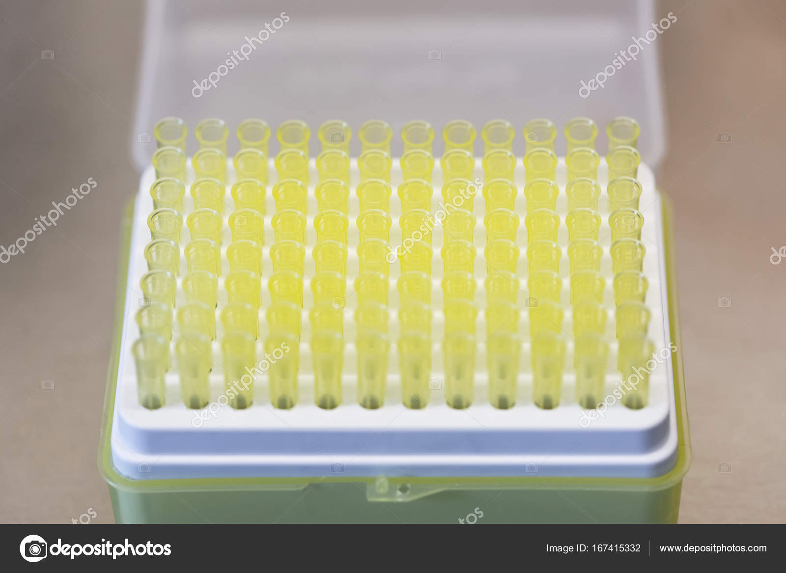 A set of glass tubes for samples. Laboratory chemical equipment. Stock ...