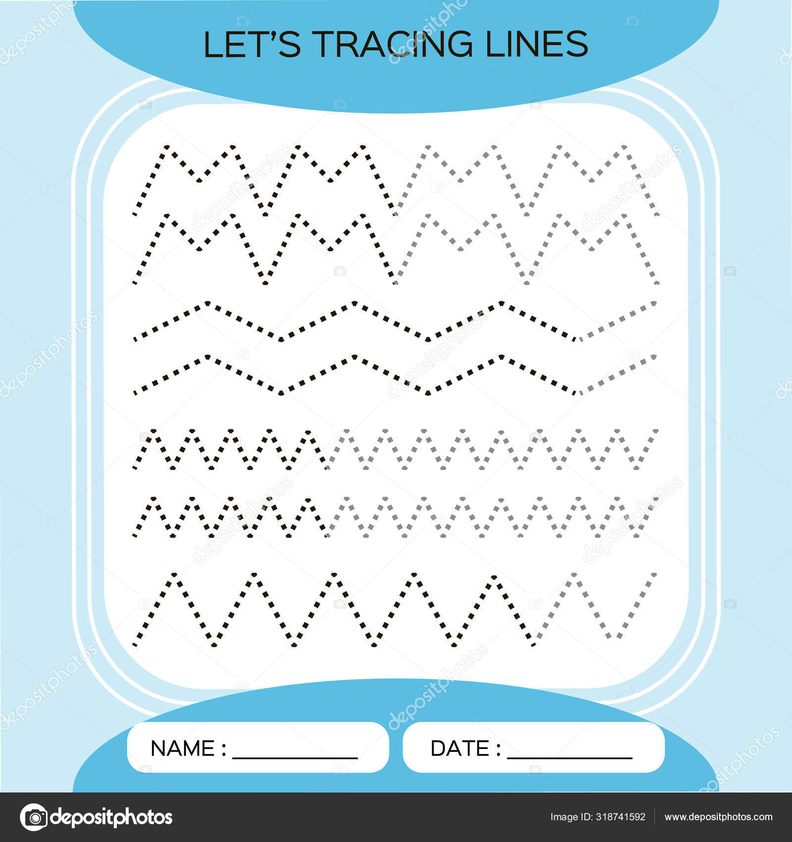 Tracing Lines Activity For Early Years. Preschool worksheet for ...