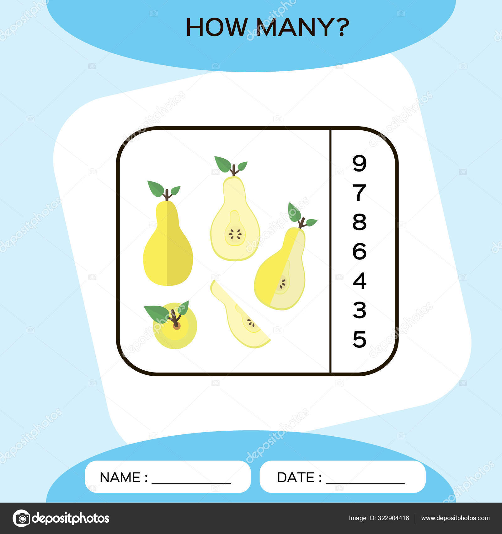 How Many. Count game. Education Counting Game for Preschool Children ...