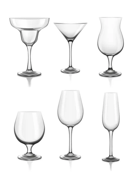 Realistic Empty Glasses Set — Stock Vector © Mollicart 136927702