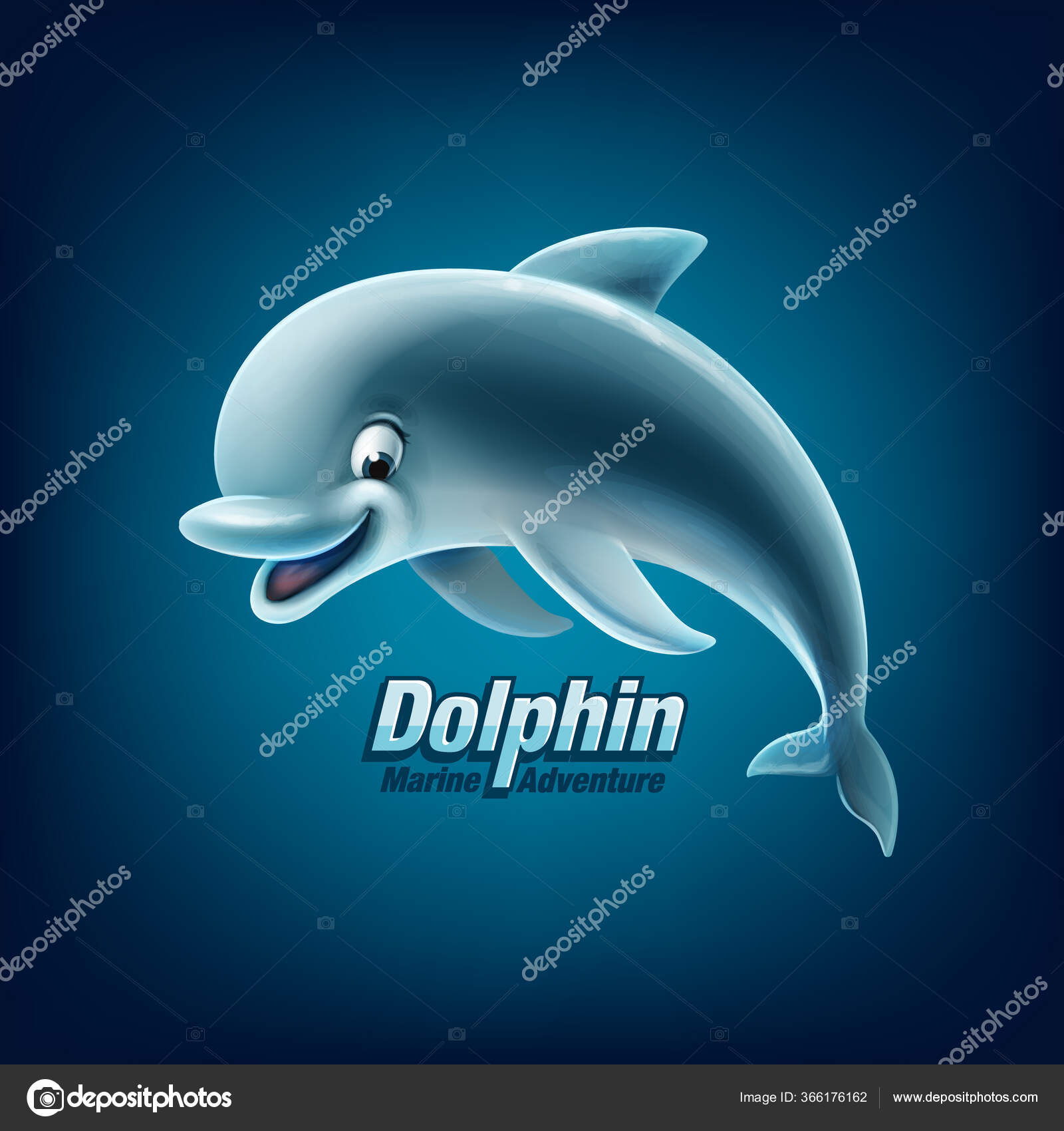 Cute Dolphin Character Summer Concept — Stock Vector © mollicart #366176162