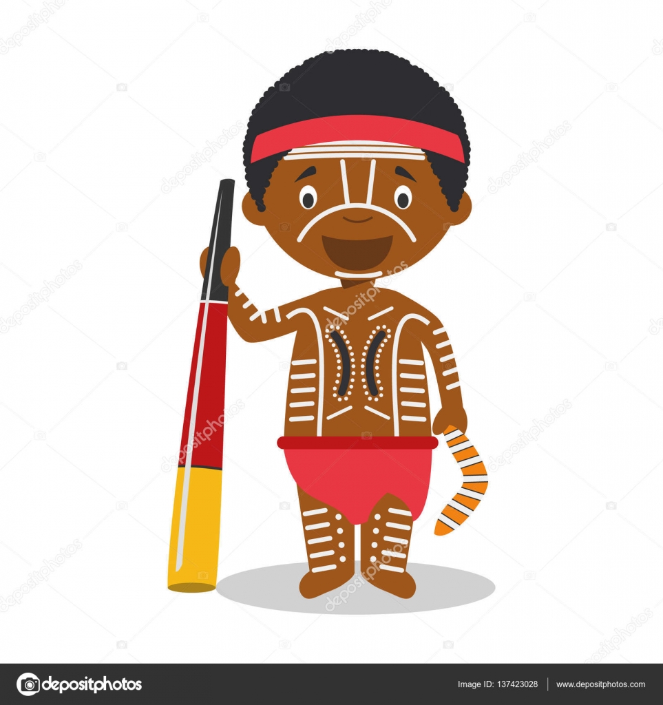 Character from Australia (Aboriginal) dressed in the traditional way ...