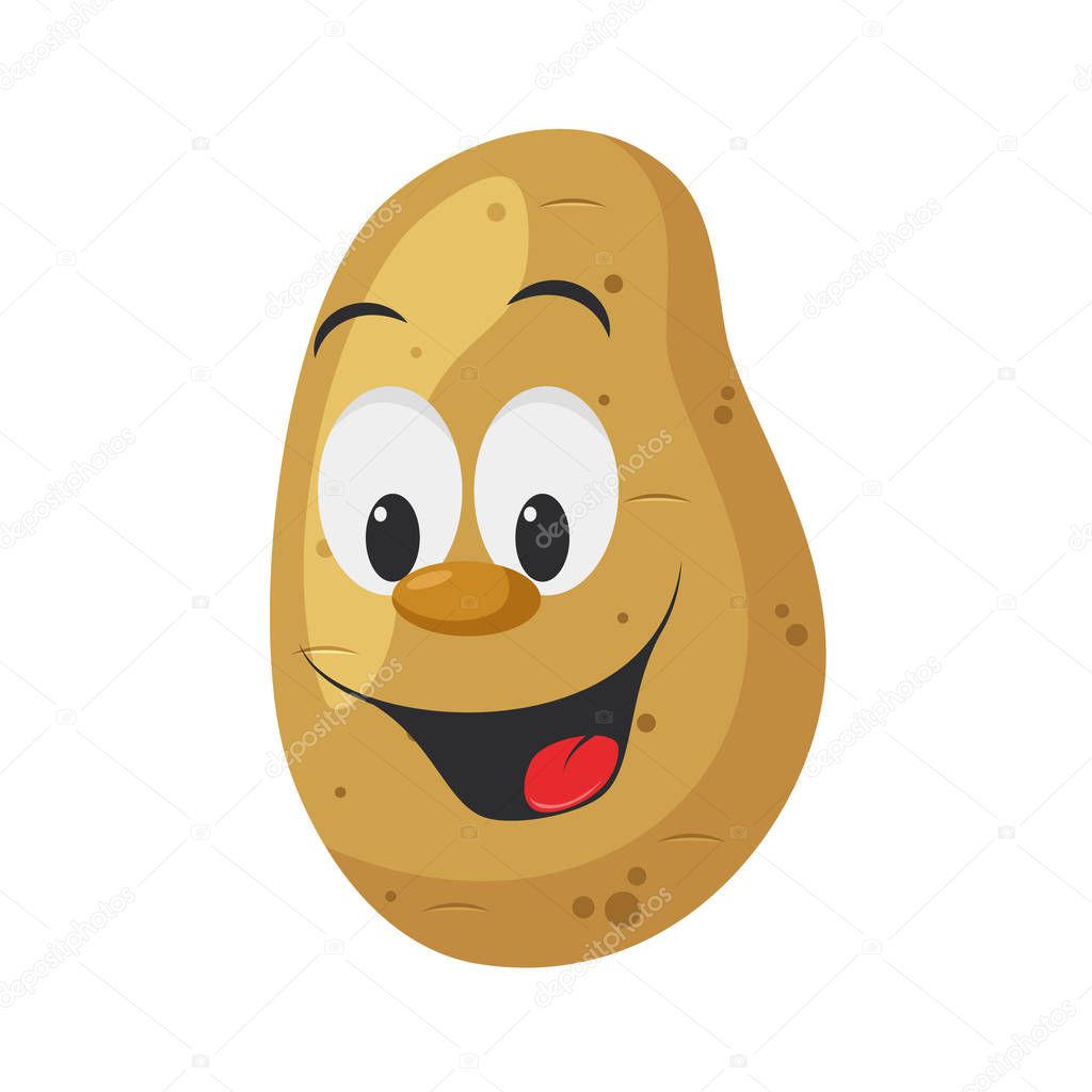 Colección de personajes vegetales: ilustración vectorial de una patata ...