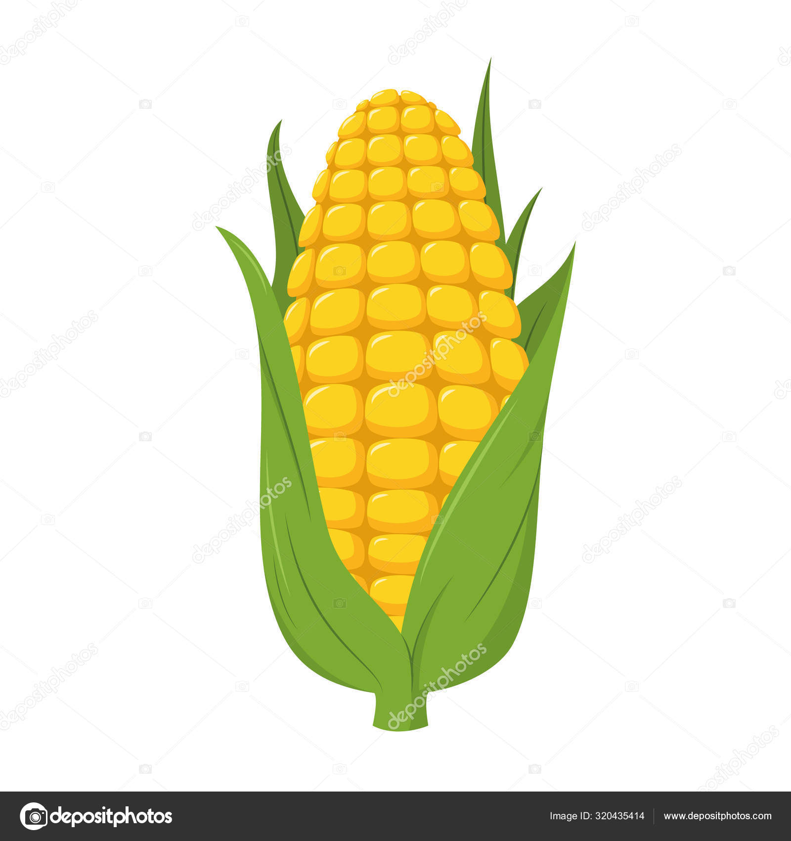 Ilustración Vectorial Una Mazorca Maíz Divertida Estilo Dibujos ...