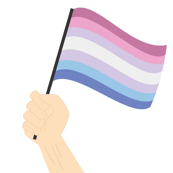Hand Holding Raising Non Binary Pride Flag Isolated White Background ...