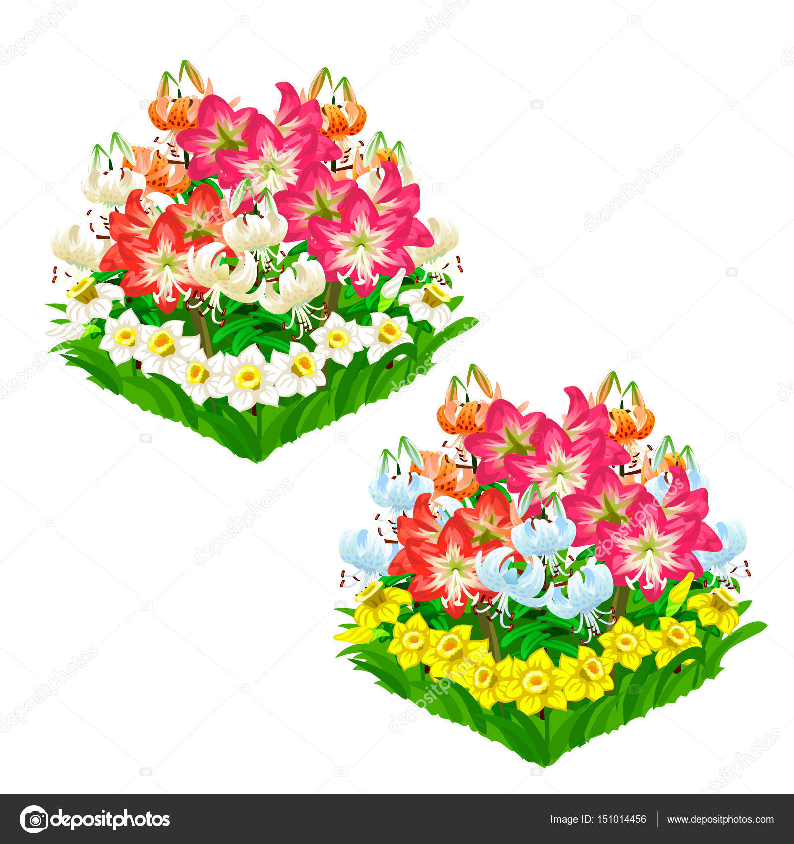 Two beautiful flower beds. Vector isolated Stock Vector Image by ©Anton ...