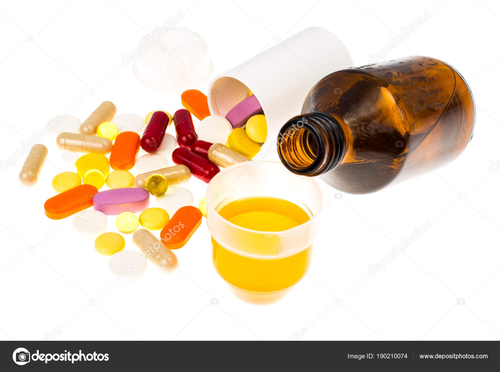 Tablets and syrups forms of medication Stock Photo by ©ArtCookStudio ...