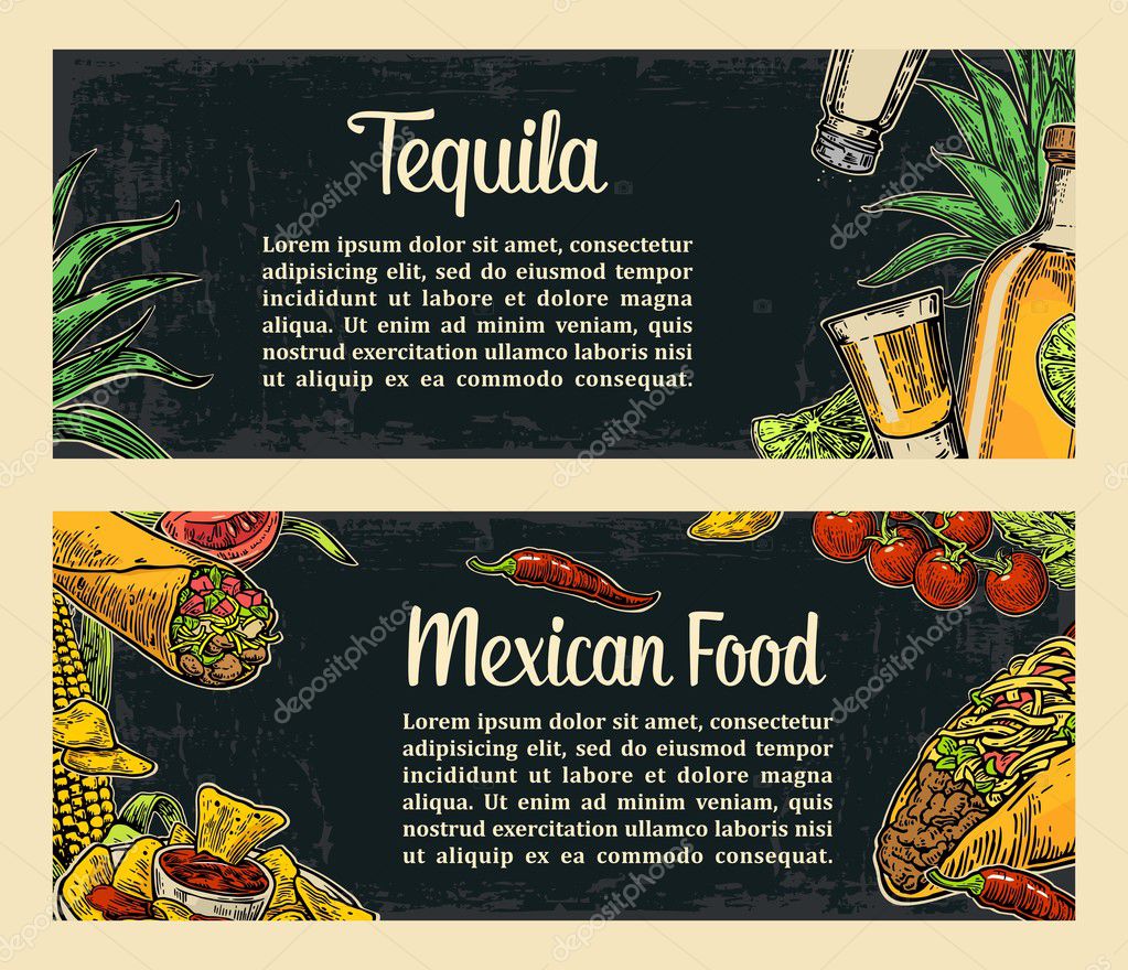 Modèle de menu restaurant mexicain avec plat épicé Vecteur par ...