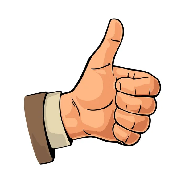 Mano que muestra el símbolo Like. Haciendo el gesto del pulgar hacia ...