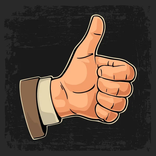 Mano que muestra el símbolo Like. Haciendo el gesto del pulgar hacia ...