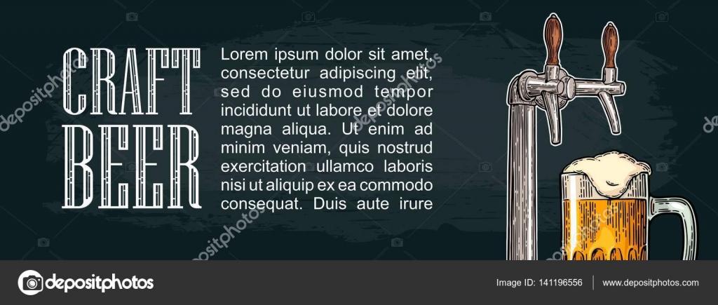 Vertical poster for craft beer. Tanks from brewery factory, hop. Stock ...