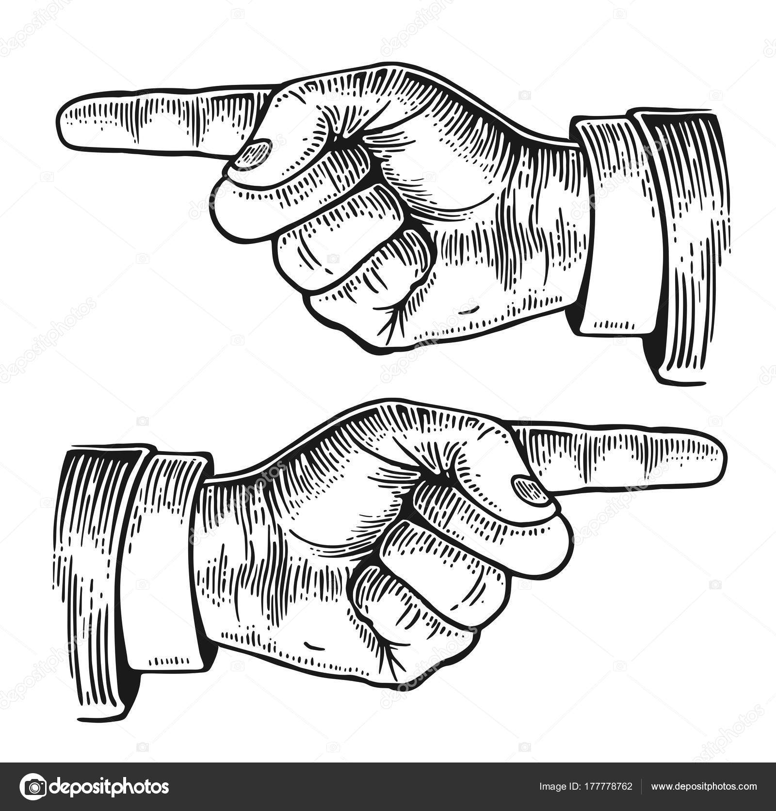 Vintage Pointing Hand Vector