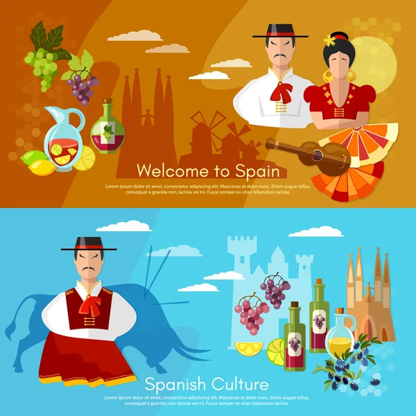 Spain infographics. sights, culture, spanish traditions, map — Stock ...