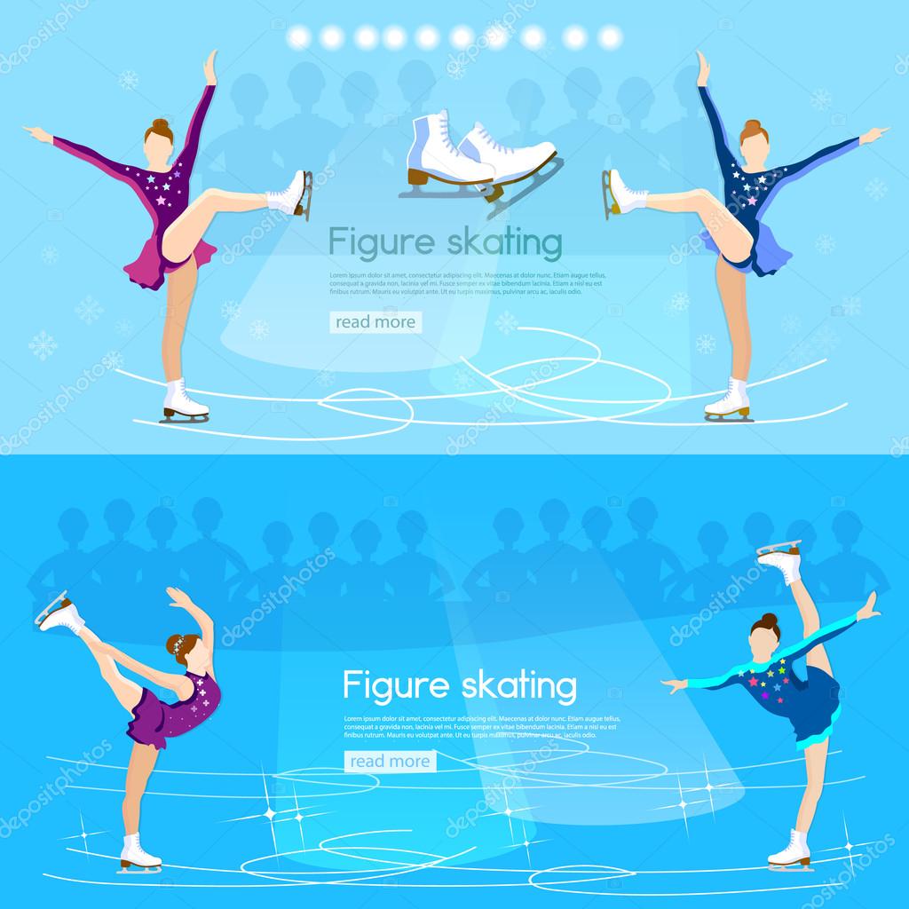 Figure skating banner ice dancing winter sport — Stock Vector ...