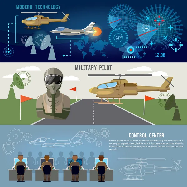 Army air force banner, planes and helicopters, military pilot - Stock ...