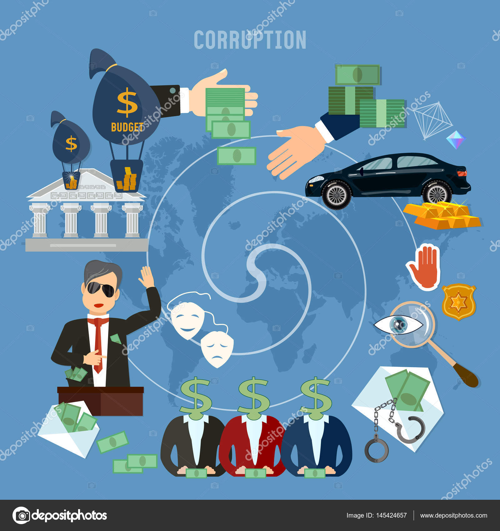 Concepto de corrupción para niños | Concepto de corrupción. Robo de ...