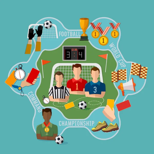 Soccer infographic, football team, signs and symbols — Stock Vector ...