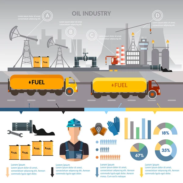 Oil industry infographics production process of drilling wells — Stock ...