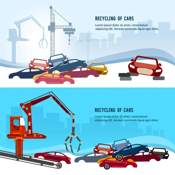 Recycling and processing of scrap metal — Stock Vector © angelha #149972022