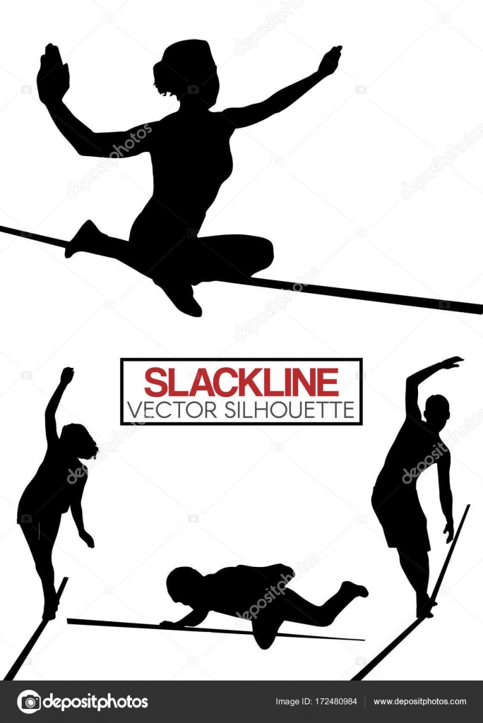 Slack Rope Cartoon Slackline Illustrazioni, Vettoriali E Clipart Stock