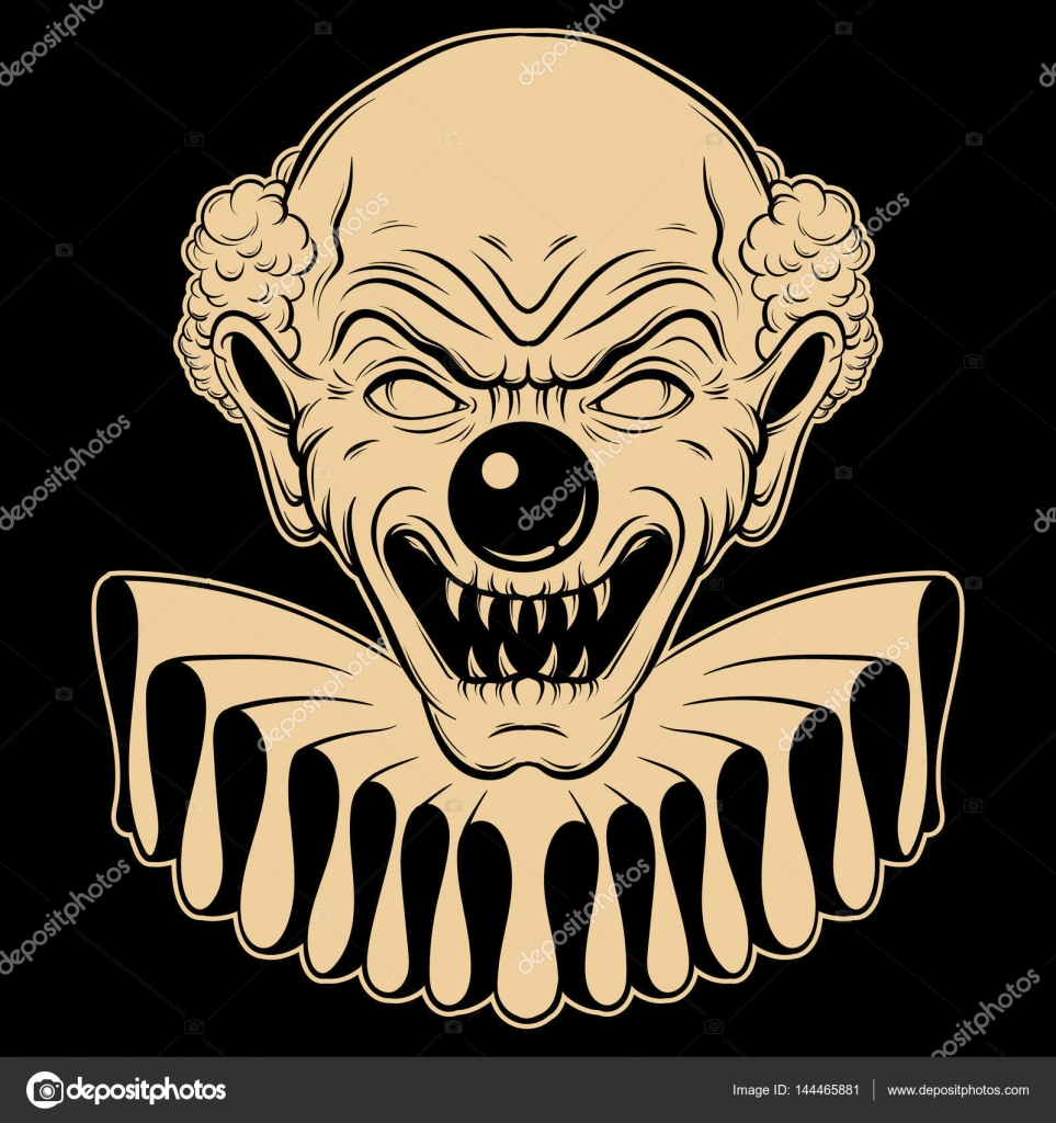 Vector hand drawn illustration of angry clown Stock Vector Image by ...