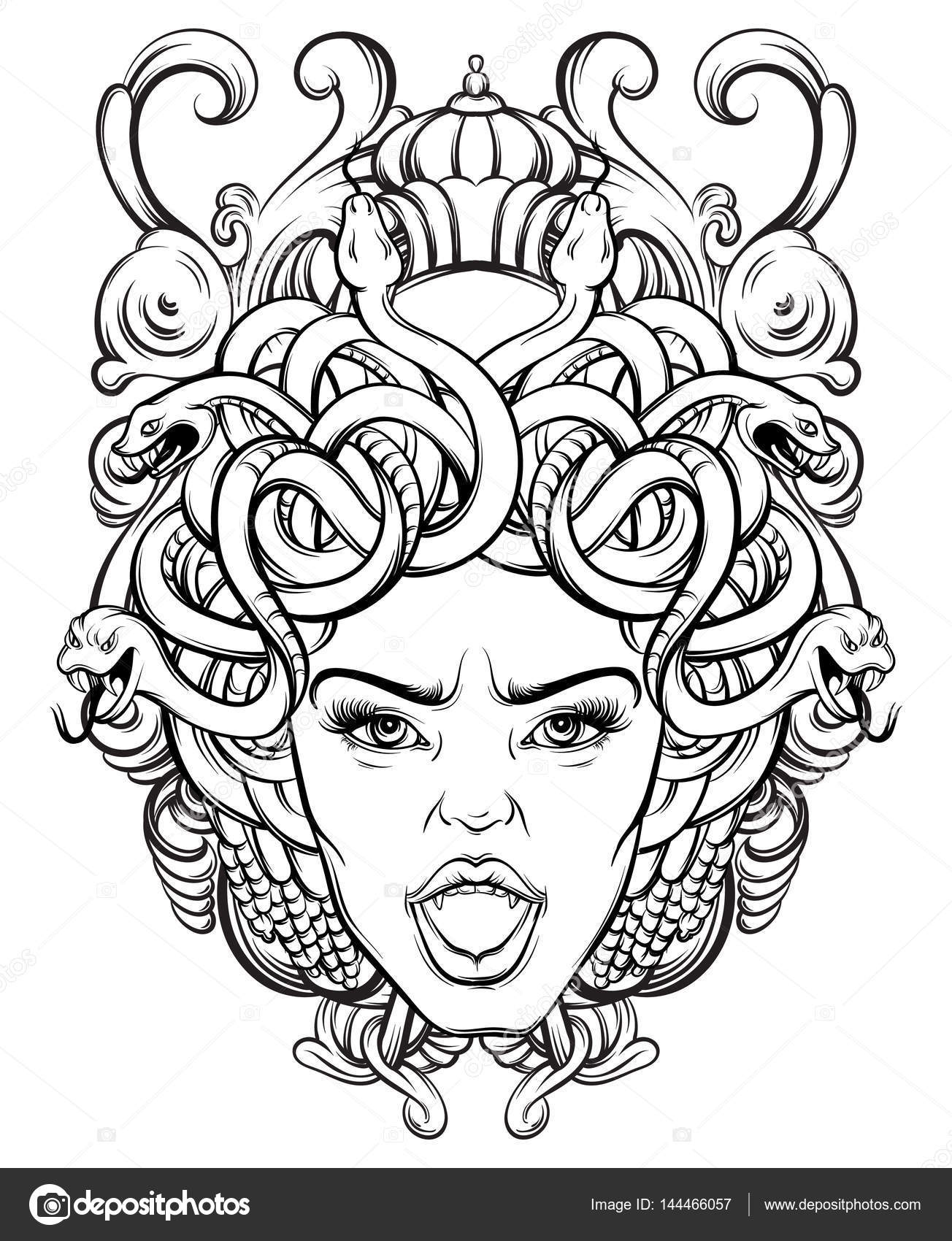 Vector illustration of gorgone Stock Vector Image by ©katytutynina ...