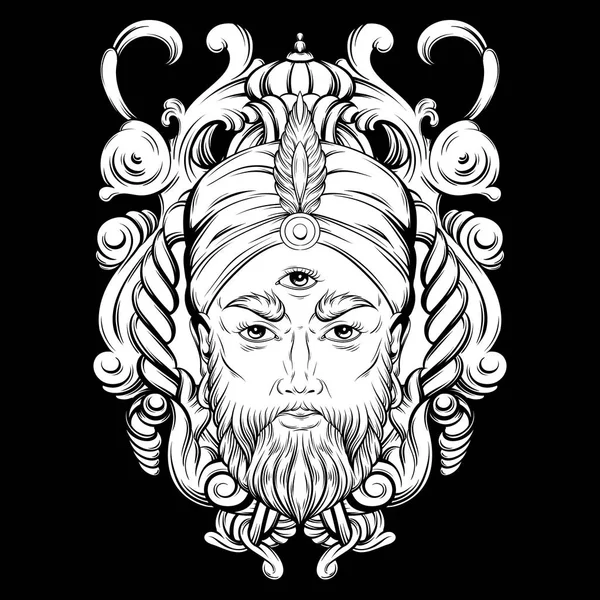 Vector hand drawn illustration of satyr isolated. Creative tattoo ...
