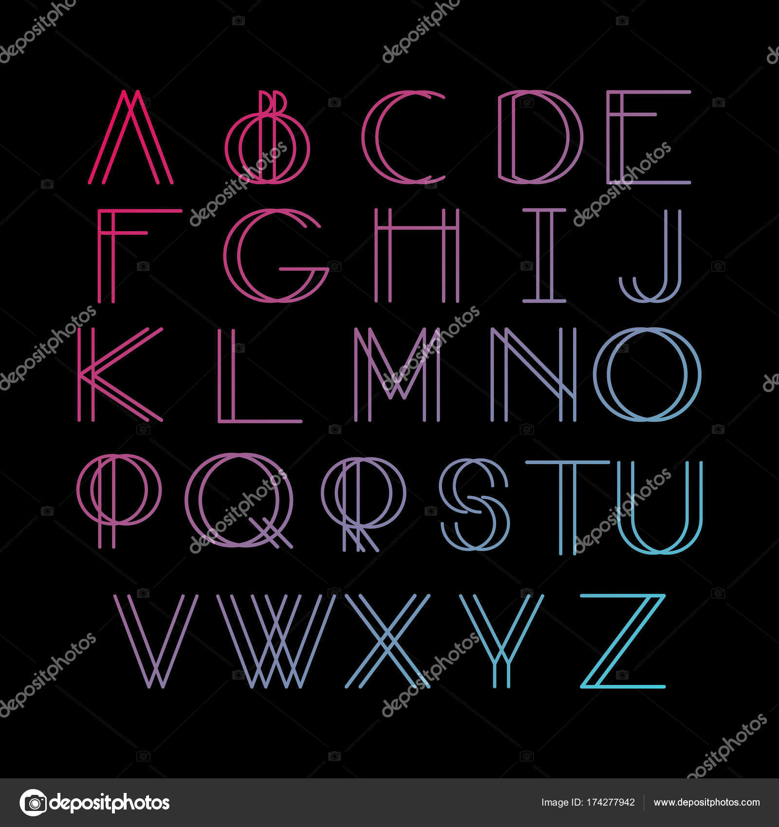 Modern font, typeface made in minimalistic style. Stock Vector Image by ...