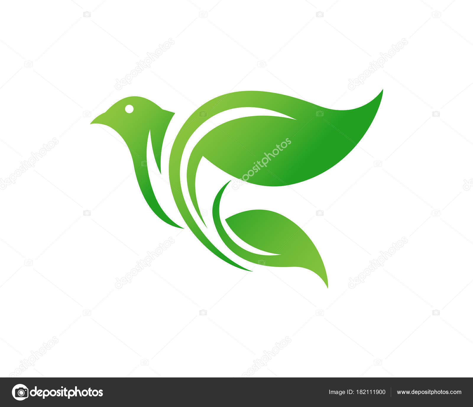 Logo Moderno Paloma Eco Green Leaf Pigeon Vector de stock por ...