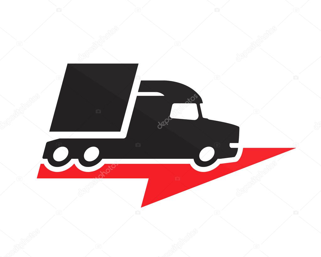 Logotipo de entrega logística de camiones modernos - Verde Eco Friendly ...