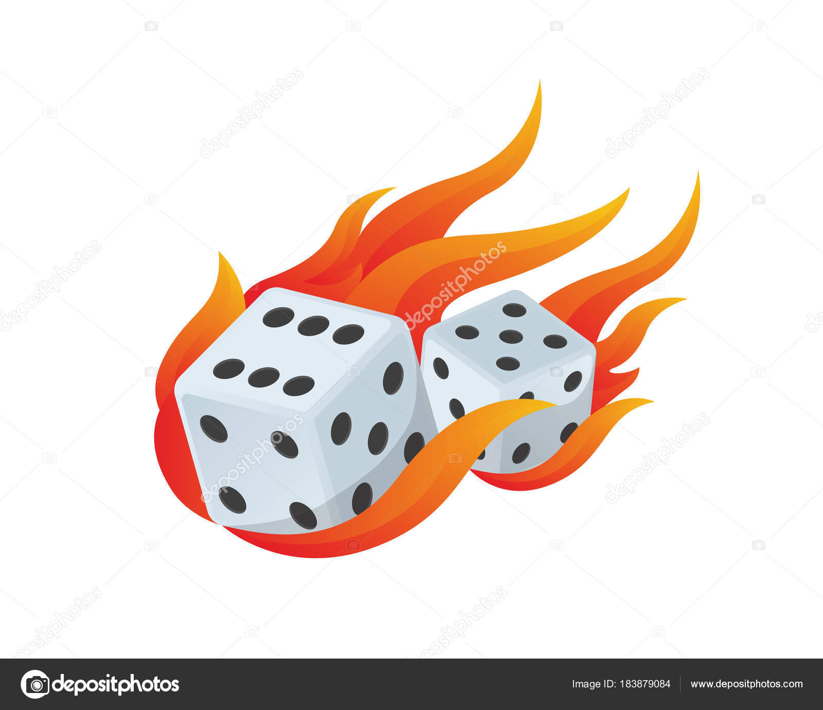 Dice On Fire Drawings