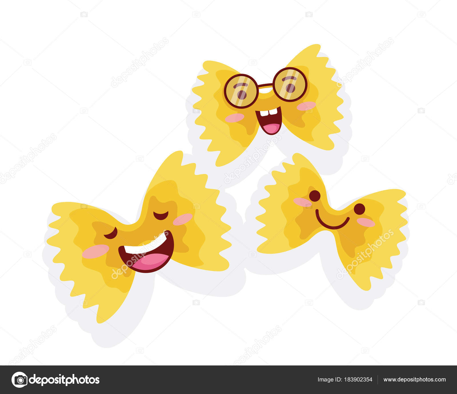 Cute pasta | Cute Happy Italian Pasta Cartoon Illustration Logo ...