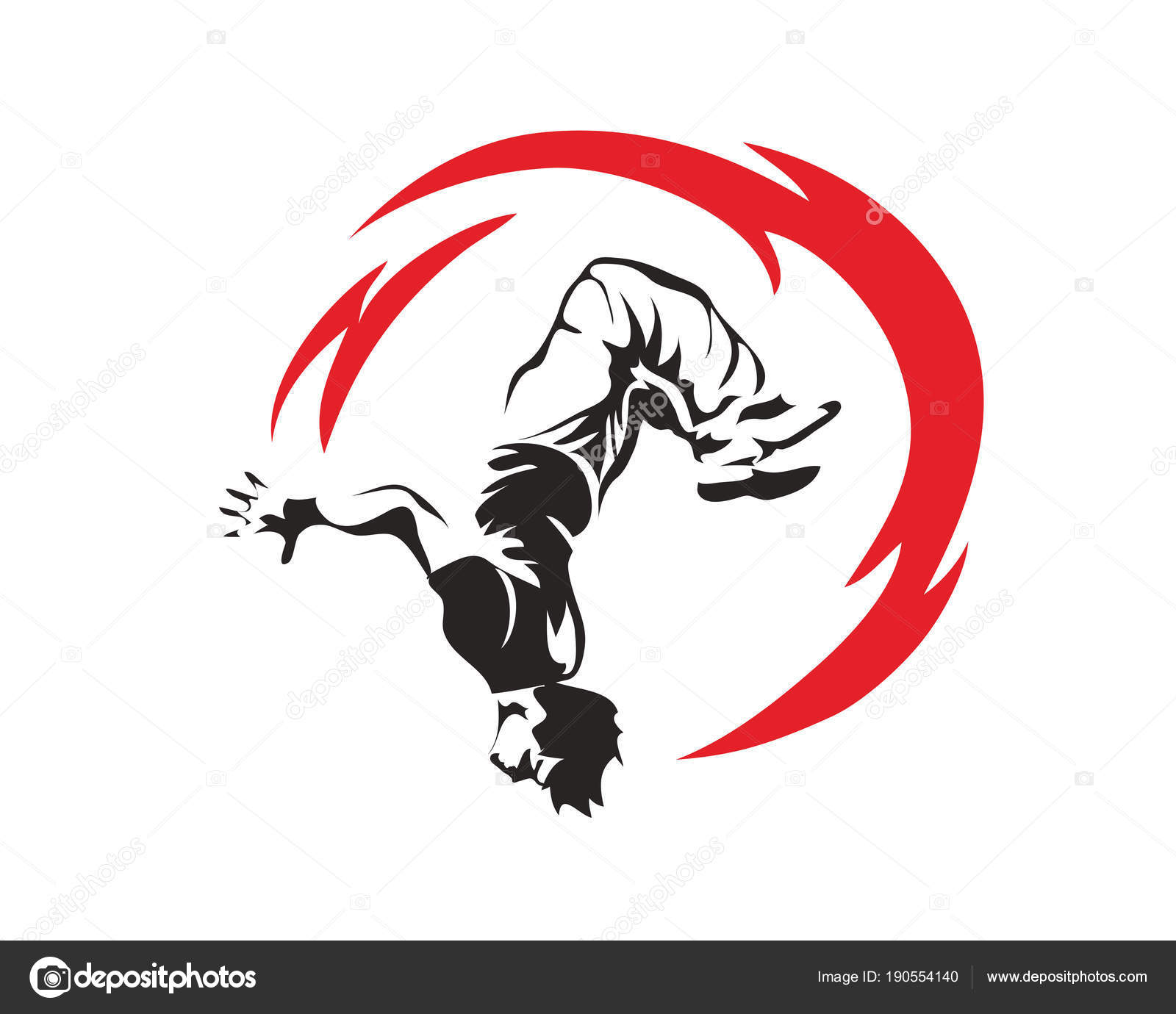 Passionate Professional Parkour Athlete Action Symbol Stock Vector ...