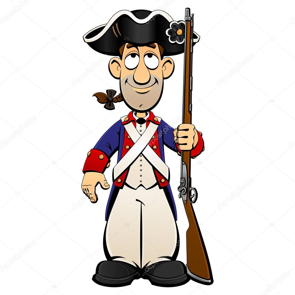 American revolutionary war soldier in Continental army uniform, U.S ...