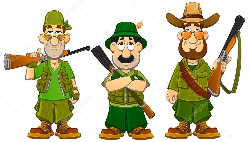 Cazadores de dibujos animados. Set de mascotas. 2022