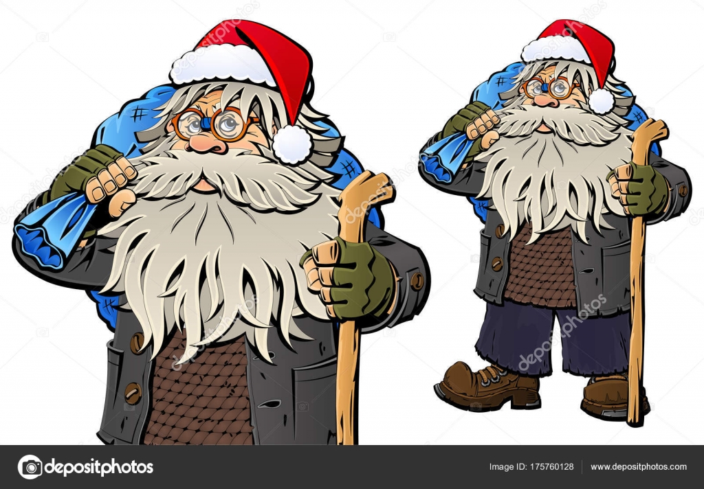 Homeless Santa Claus Tramp Bum — Stock Vector © comsorg #175760128