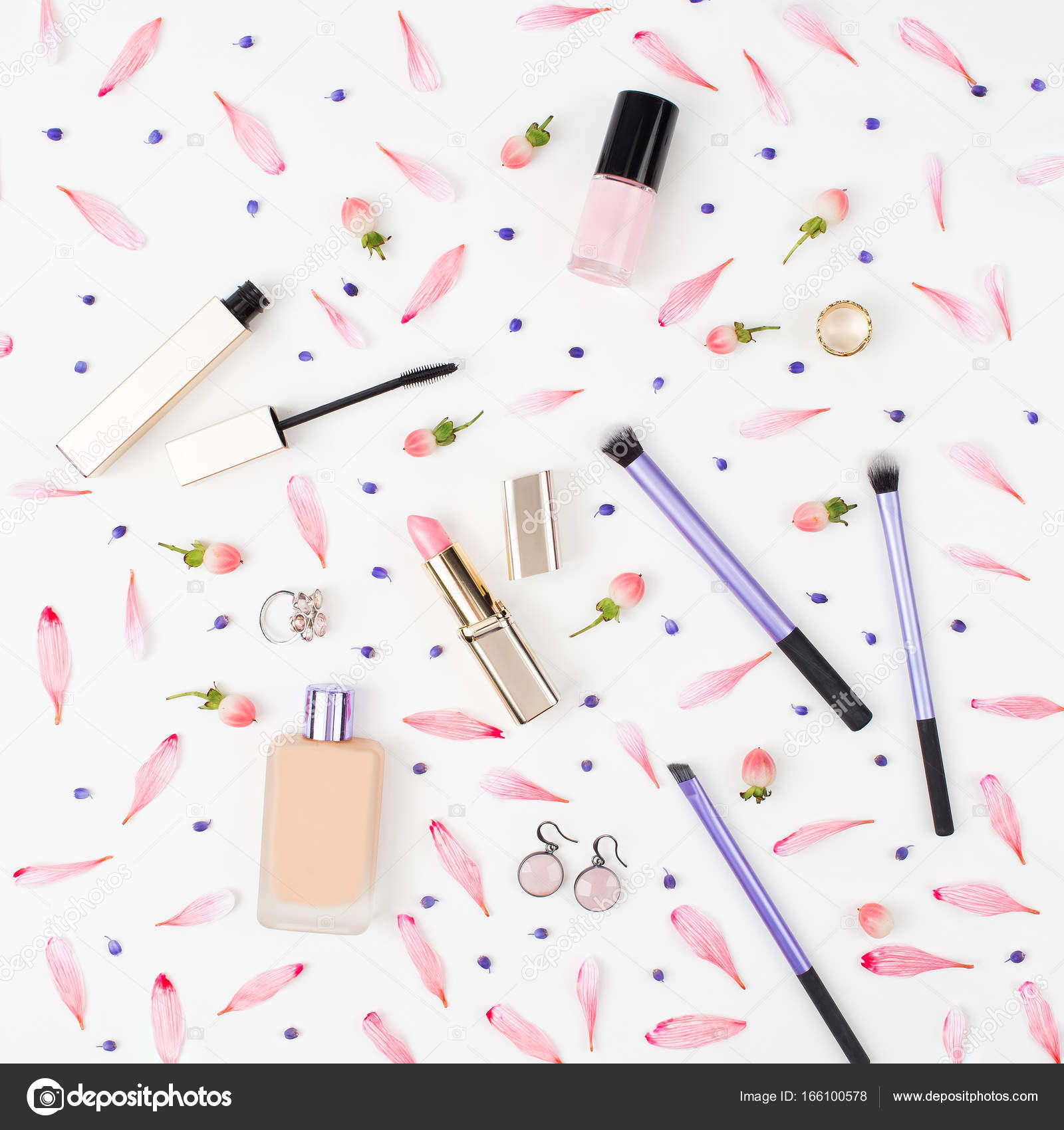 Cosmetics collage with lipstick Stock Photo by ©Igishevamaria 166100578