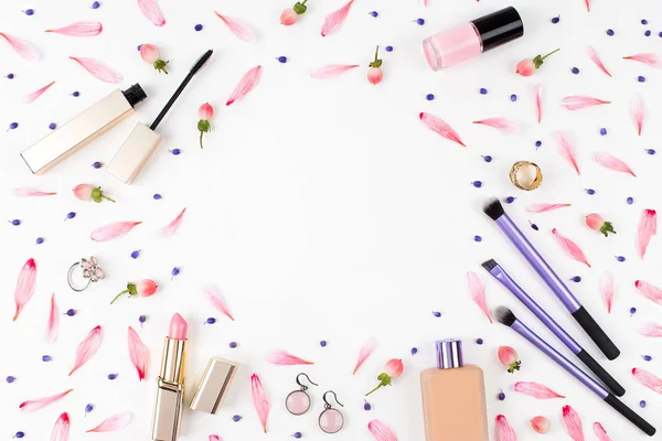 Cosmetics collage with lipstick Stock Photo by ©Igishevamaria 166100578