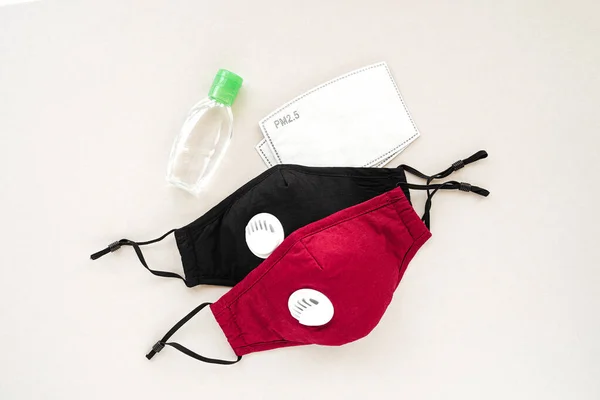 Reusable antiviral masks with breather filter valve and hand sanitizer ...