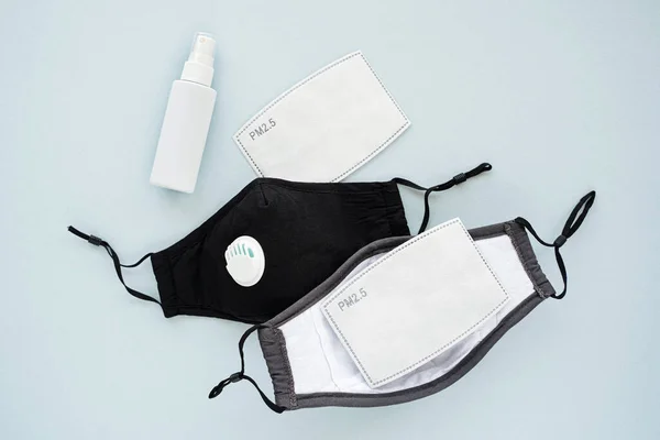 Reusable antiviral masks with breather filter valve and hand sanitizer ...