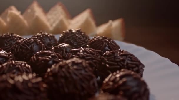 Tradicional Caramelo Fiesta Brasileño Chocolate Brigadeiro — Vídeo de ...