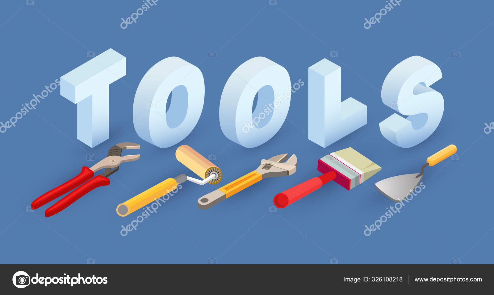 Isometric Construction Instruments and word Tools. Building services ...