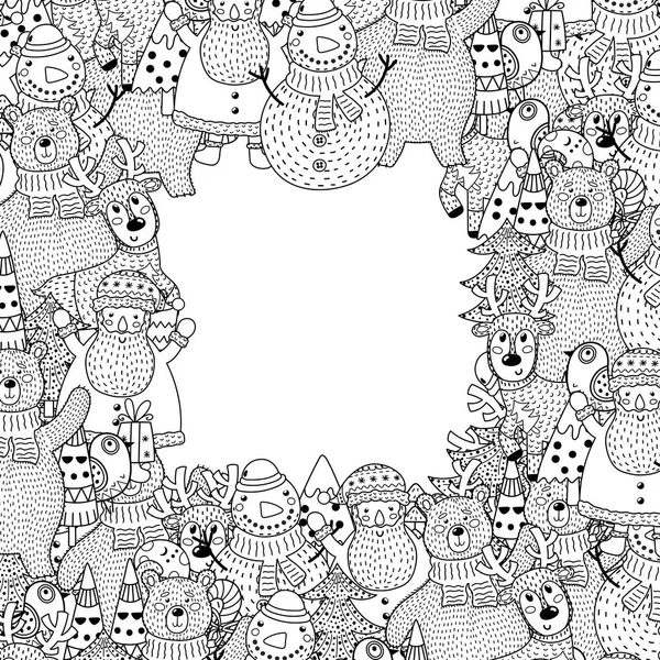 111 Christmas coloring border Stock Illustrations | Depositphotos